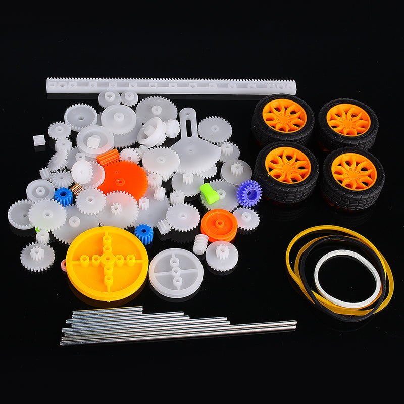 78Pcs Plastic Gear Assorted Kit Set with Various Gear and Axle Belt Bu