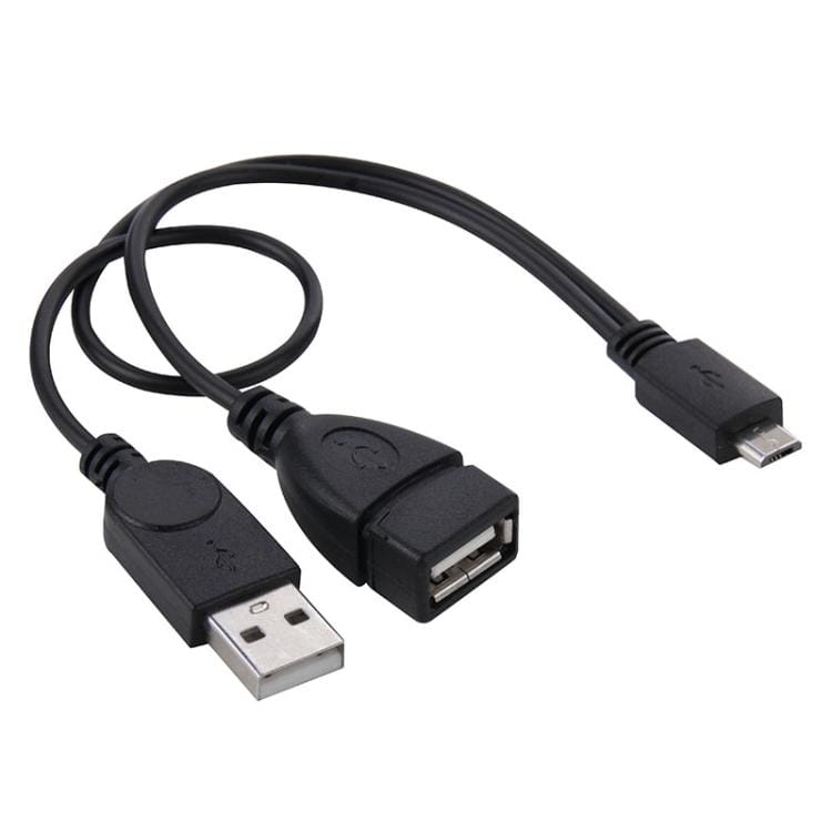 Male Micro USB to USB 2.0 Male & USB 2.0 Female Host OTG Converter Ada
