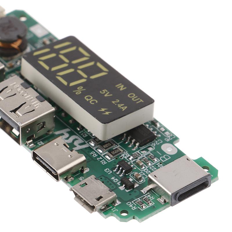 18650 5V 2.4A Dual USB + Type-C + Micro + Lightning/Apple USB Power Ba