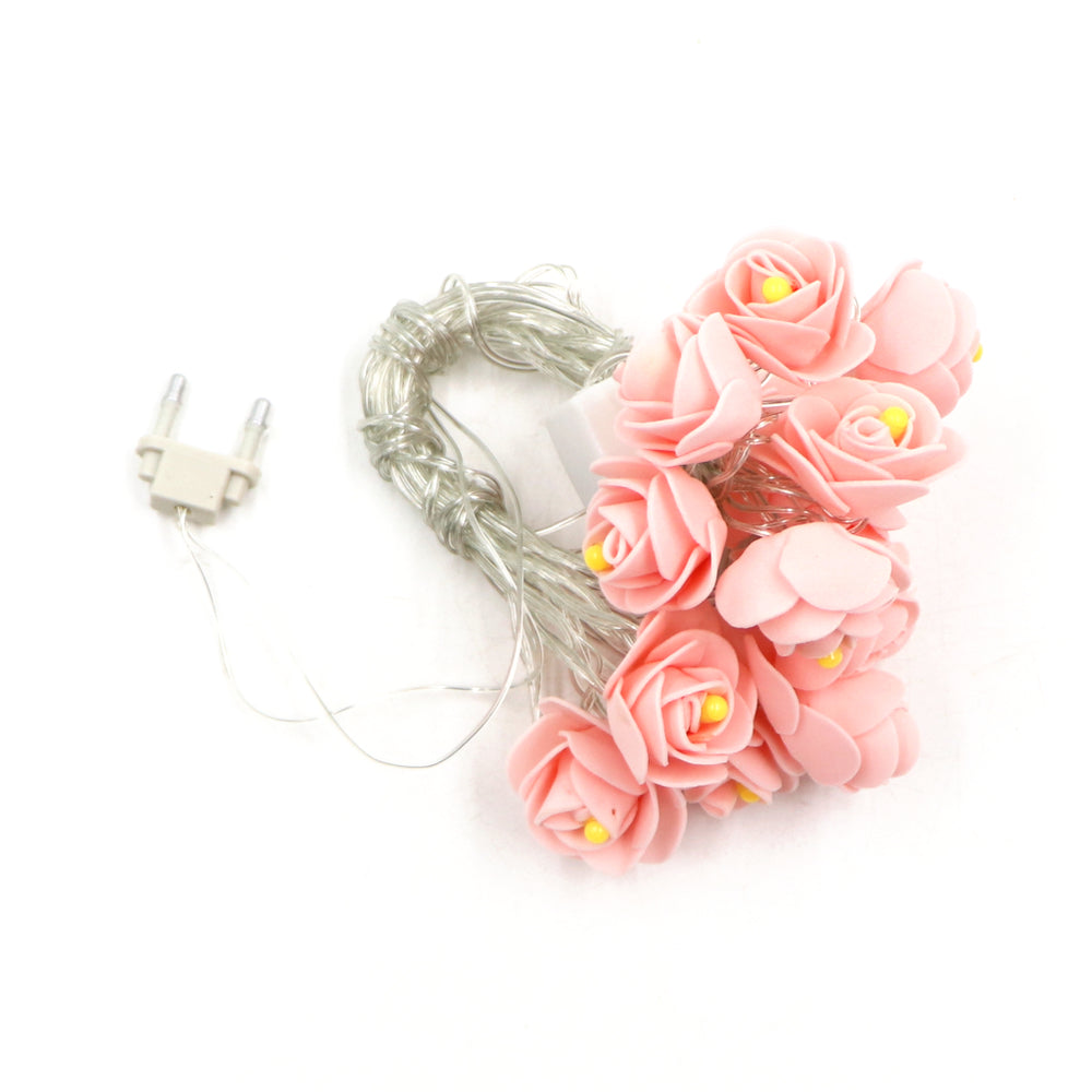 Small Lite Pink Rose 14 LED String Fairy Lights
