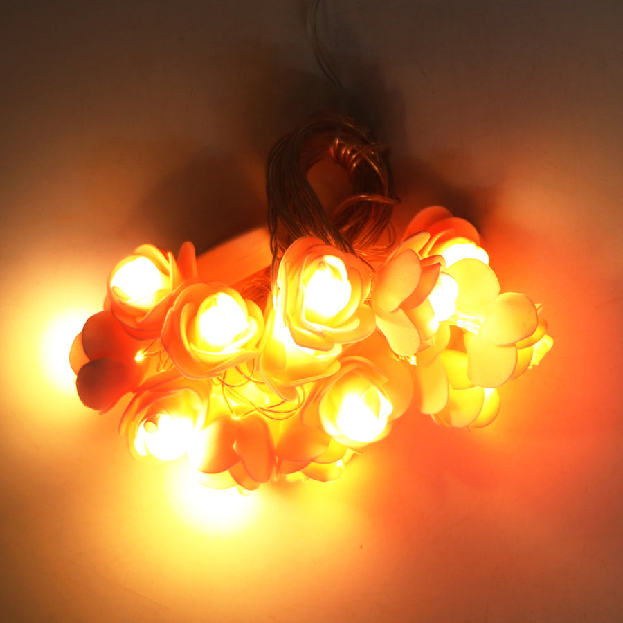 Small Lite Pink Rose 14 LED String Fairy Lights