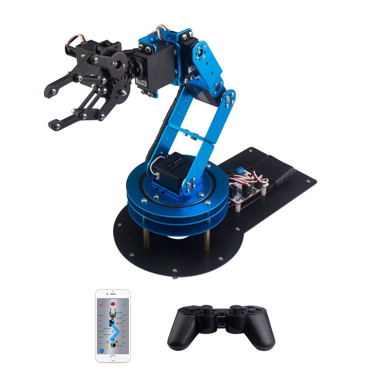 6DOF Metal Robotic Arm Complete Kit with Wireless Remote