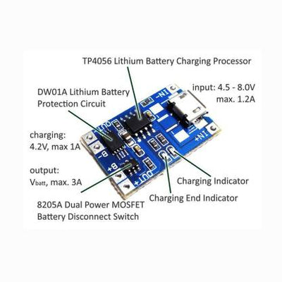 TP4056 1A Charging Module for 3.7V Li-ion Battery